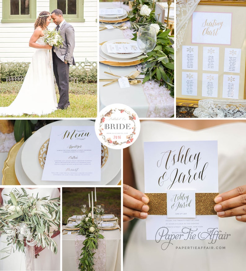 Calligraphy Script Wedding Invitation Wedding Invitation Set - Etsy