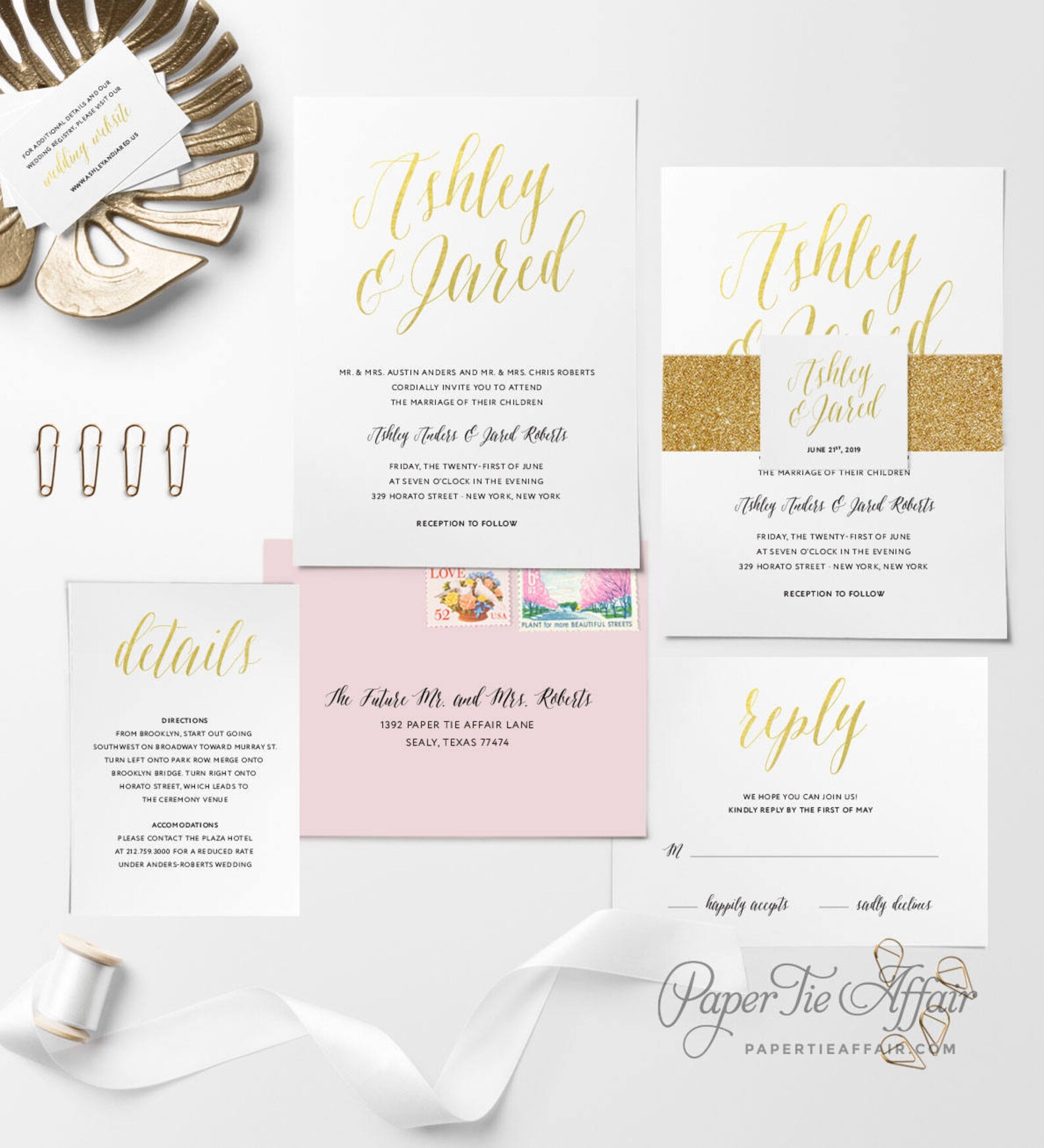 Calligraphy Script Wedding Invitation Wedding Invitation Set | Etsy