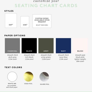 Floral Printed Seating Assignment Cards, Black and White, Blush and ...