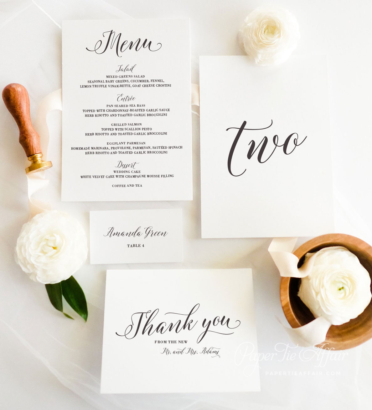 Printed Wedding Menus Menu Cards Wedding Menu | Etsy