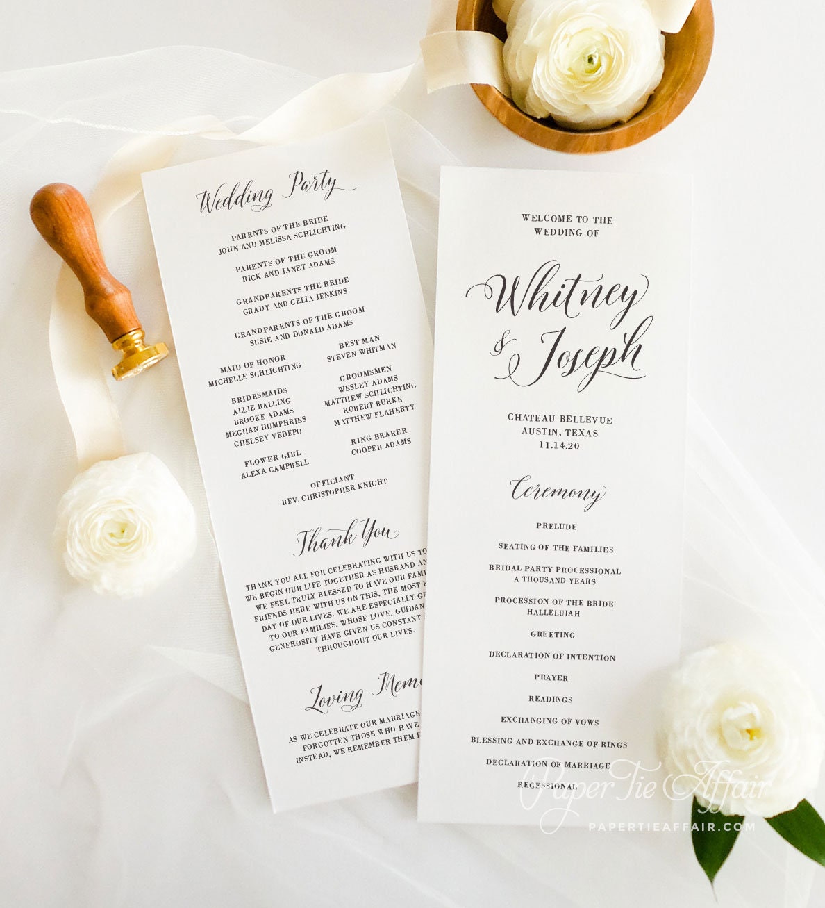 Wedding Programs Wedding Day Program Card Printed Ceremony | Etsy