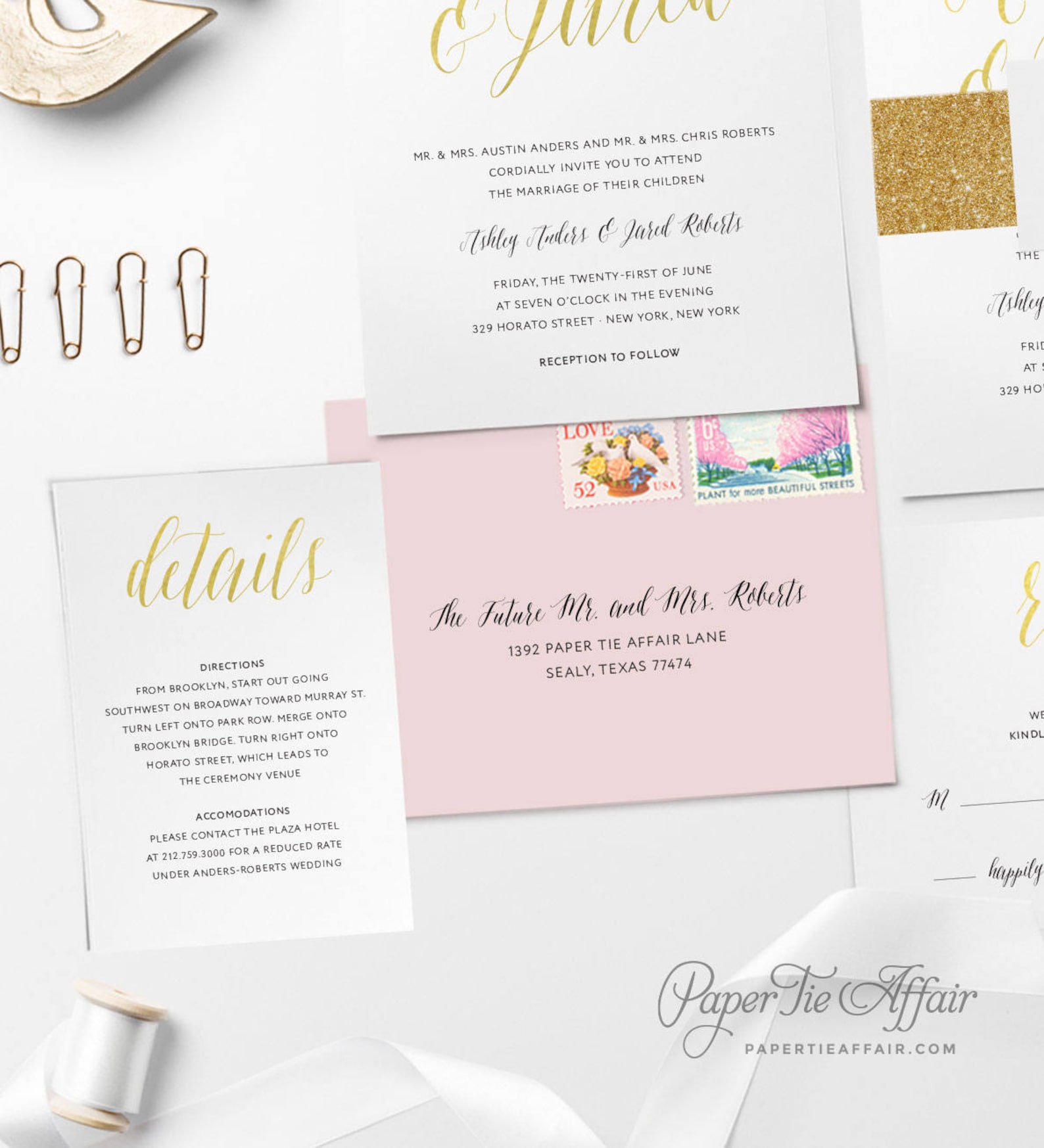 Calligraphy Script Wedding Invitation Wedding Invitation Set | Etsy