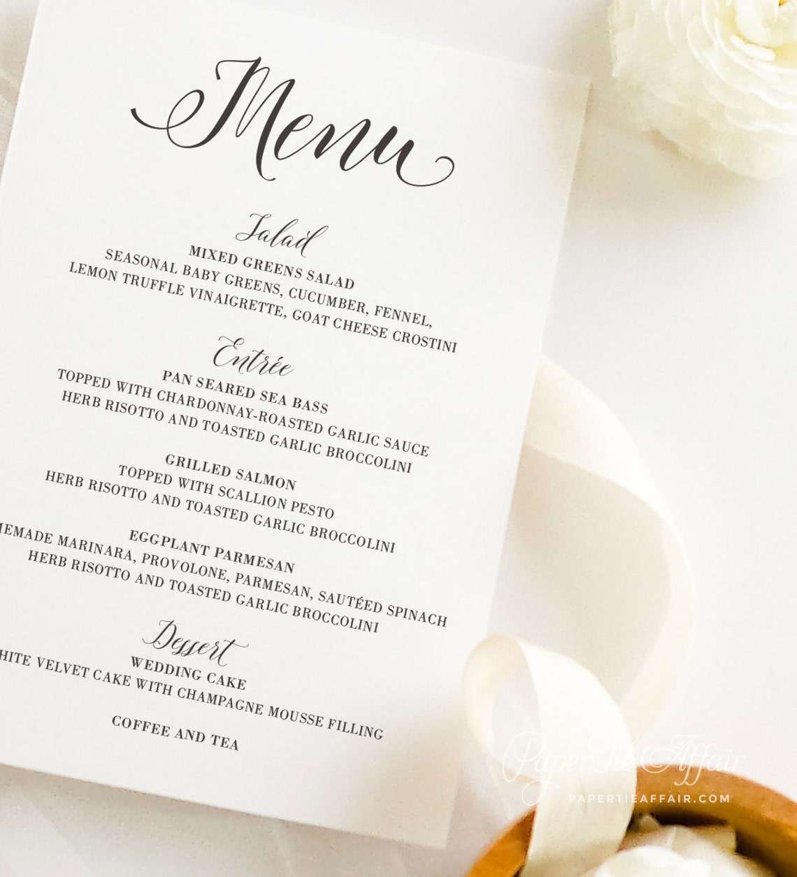 Printed Wedding Menus Menu Cards Wedding Menu - Etsy
