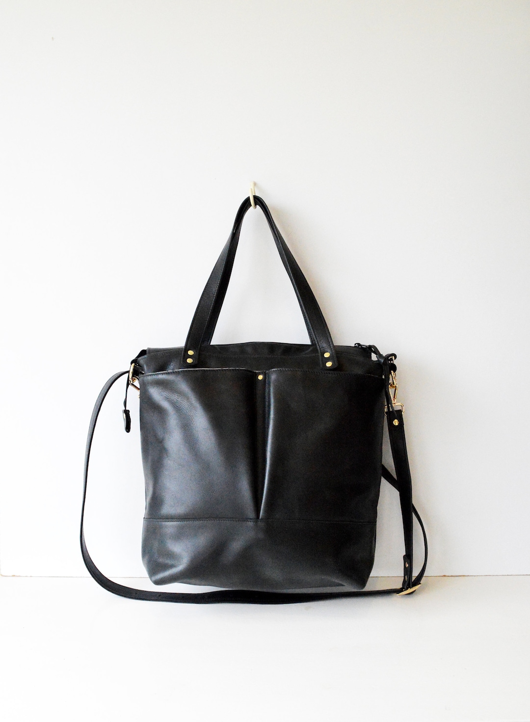 Black Leather Diaper Bag, Leather Diaper Backpack, Diaper Bag Backpack ...