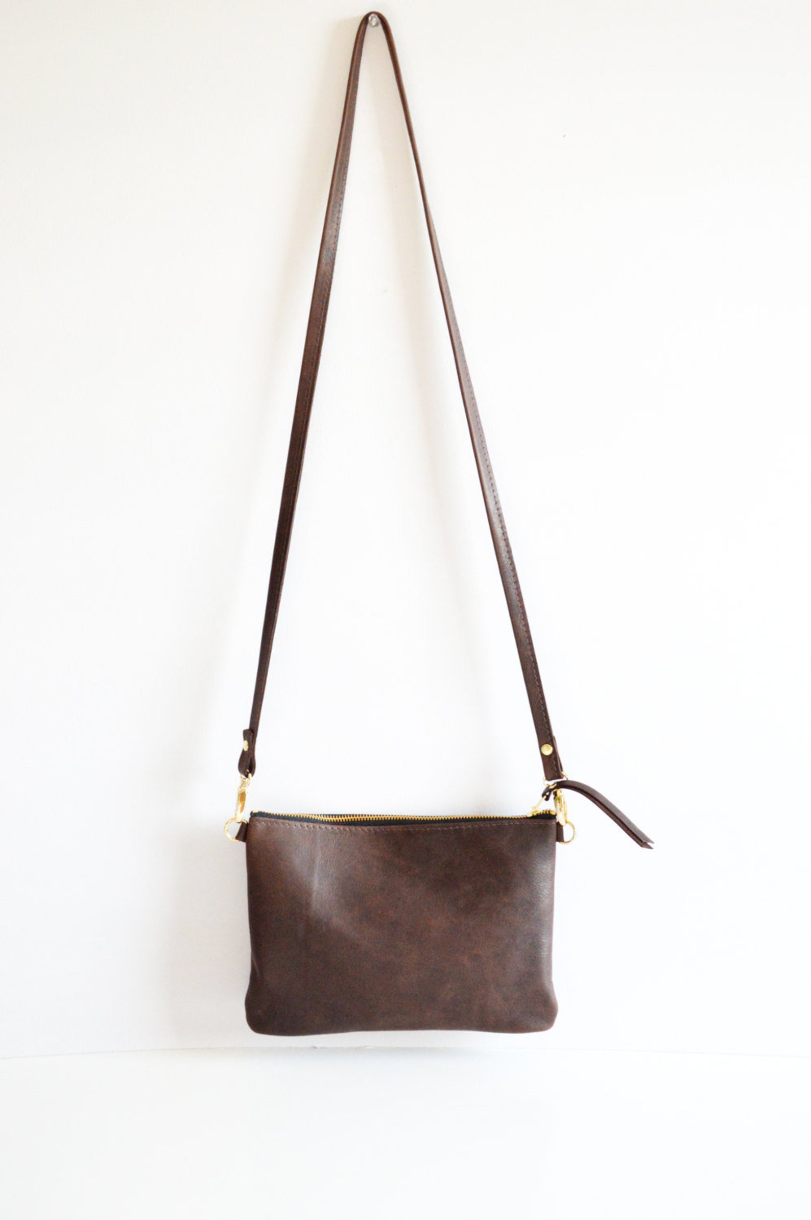 Brown Leather Crossbody Bag for Women Brown Leather Bag - Etsy