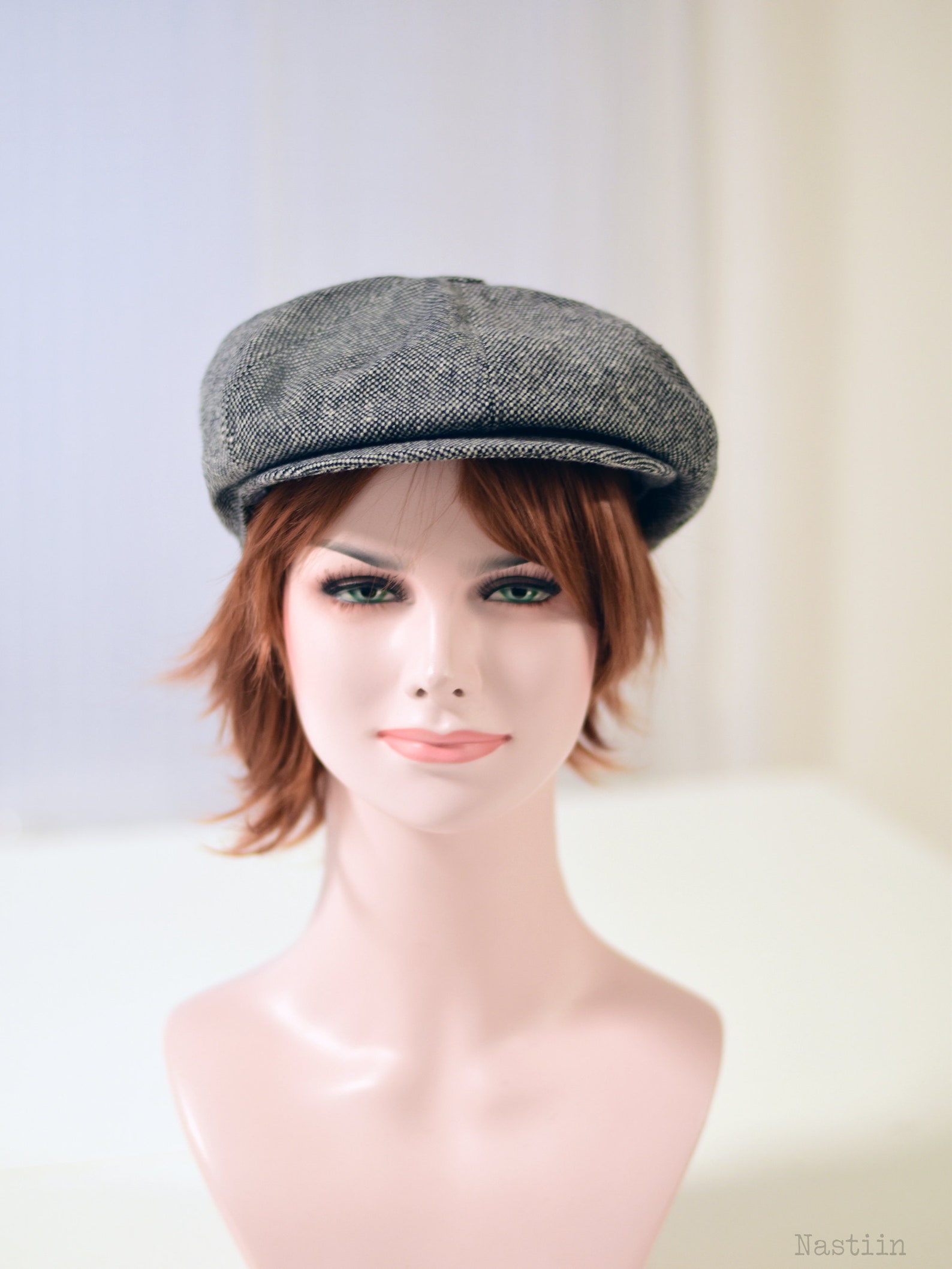 Gray Tweed Newsboy Hat Unisex Paper Boy Cap for Women and Men - Etsy
