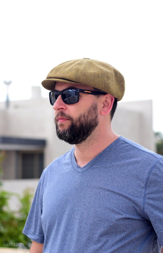 Mustard Herringbone Hat Mens Newsboy Cap Peaky Blinders Hat | Etsy