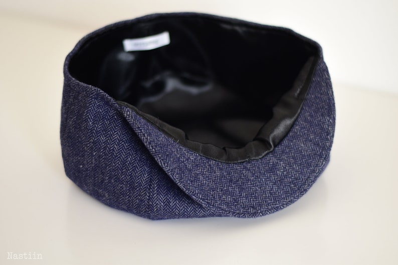 Blue Wool Newsboy Hat Oversized Cap Poor Boy Cap for Men and | Etsy UK