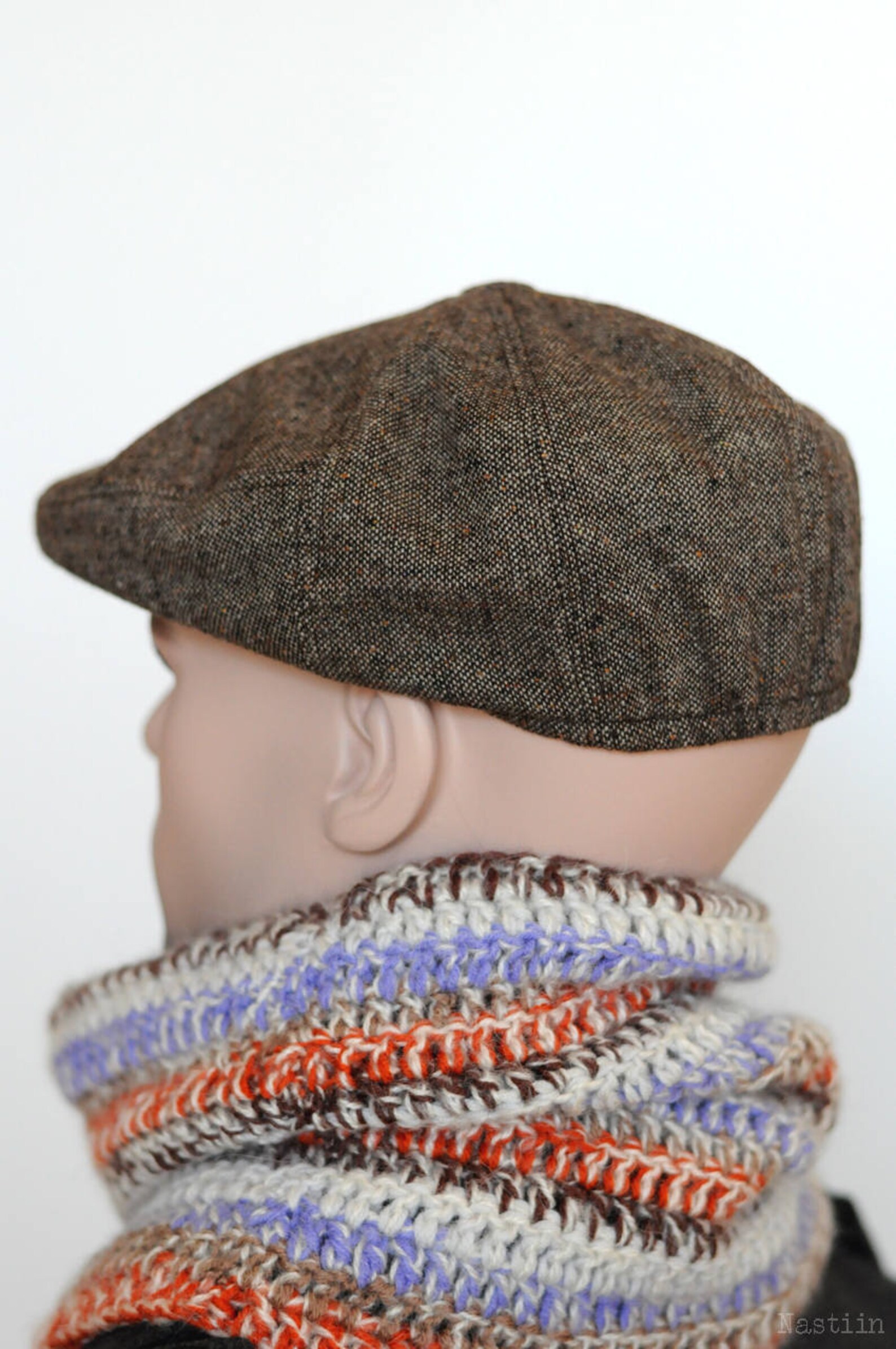 Unisex Newsboy Hat in Brown Tweed Tan Flat Cap for Women and - Etsy