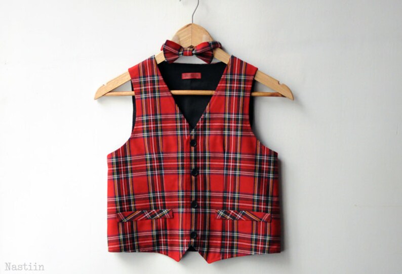 Boys red vest and bow tie Toddler boy vest Baby boy bow tie | Etsy