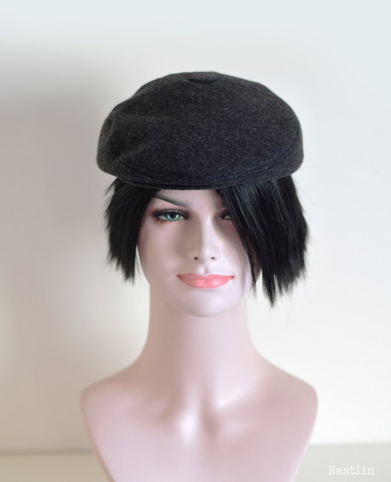 Black Wool Newsboy Hat Women Newsboy Cap Paperboy Cap Womens - Etsy