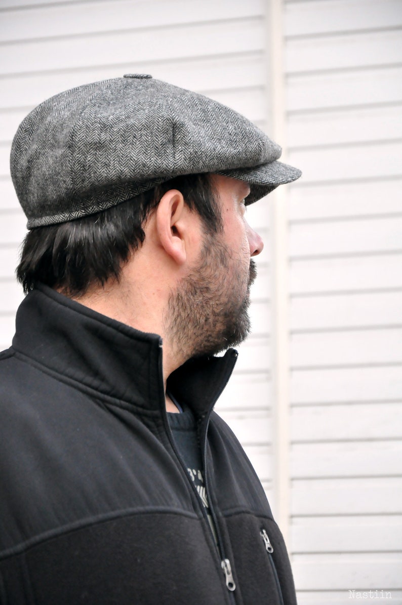 Grey Herringbone Hat Mens Newsboy Hat Peaky Blinders Hat Grey - Etsy