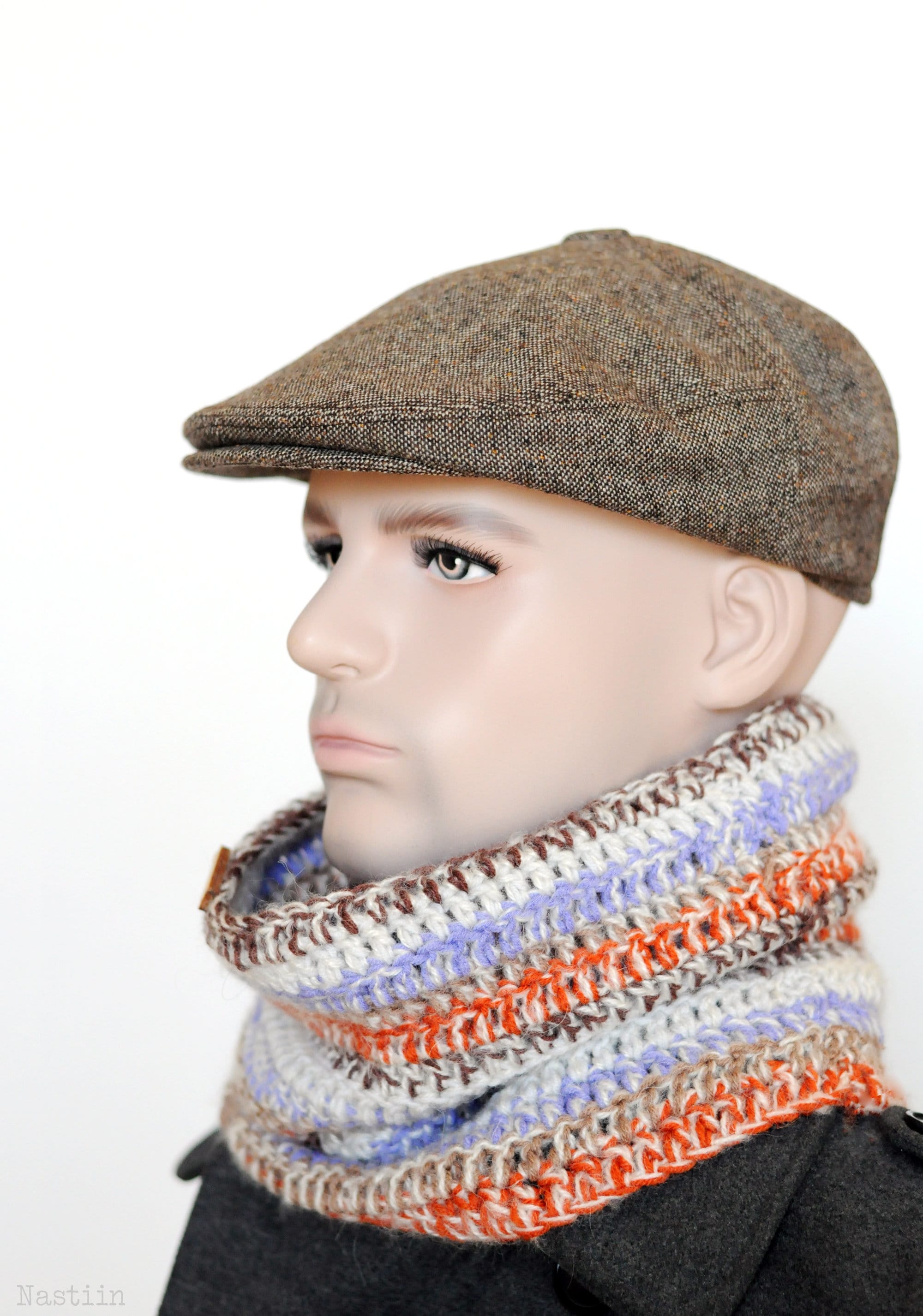 Unisex Newsboy Hat in Brown Tweed Tan Flat Cap for Women and | Etsy