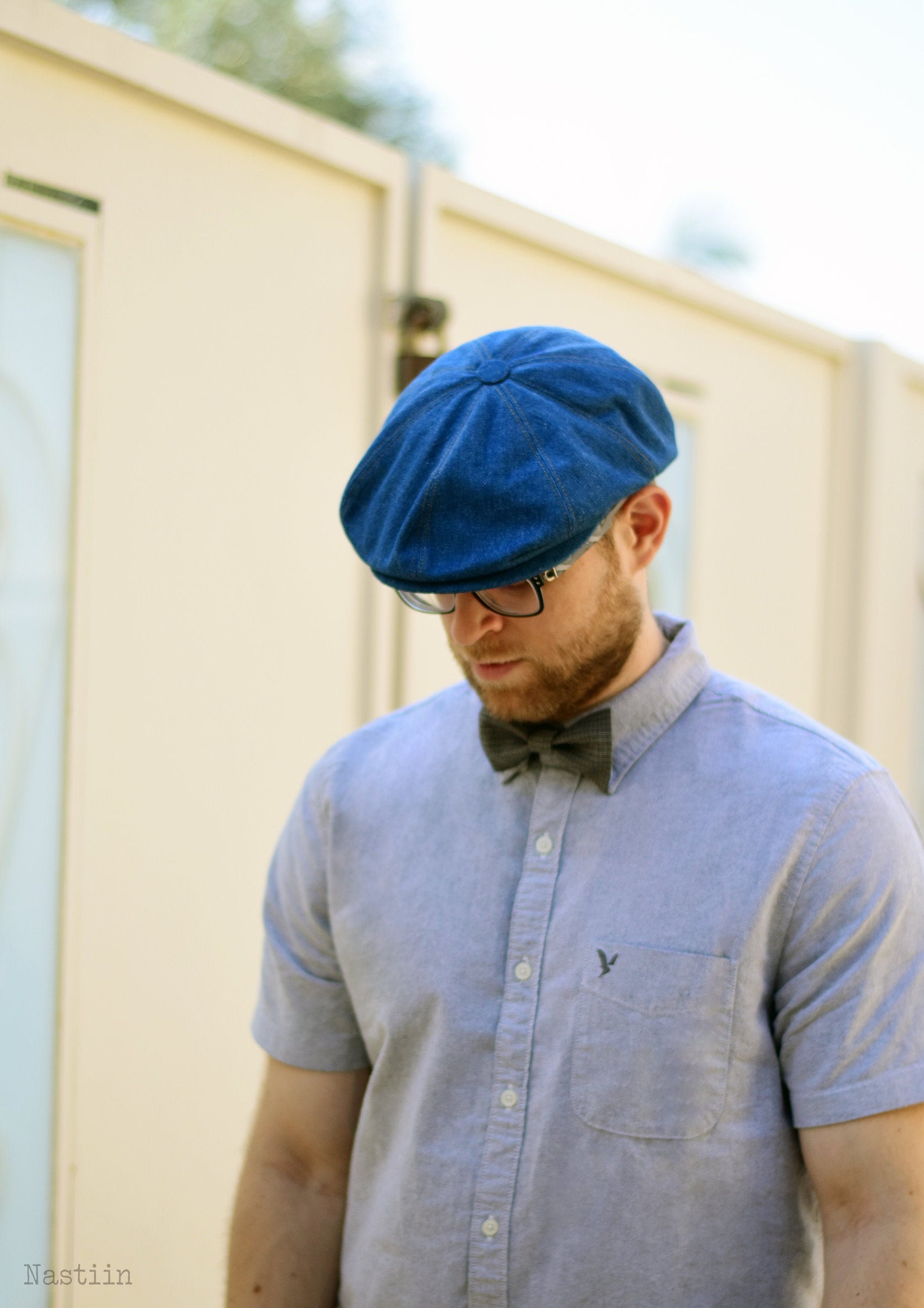 Summer Newsboy Cap in Blue Denim, Blue Jeans Newsboy Hat, Unisex ...