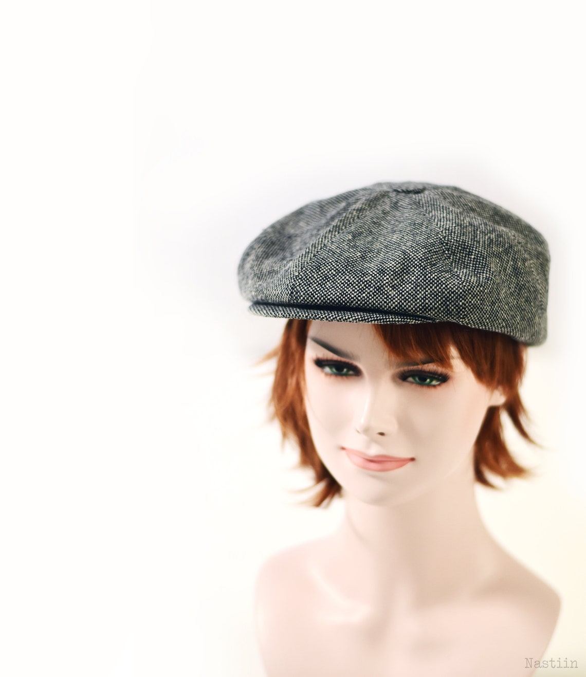 Gray Tweed Newsboy Hat Unisex Paper Boy Cap for Women and Men - Etsy