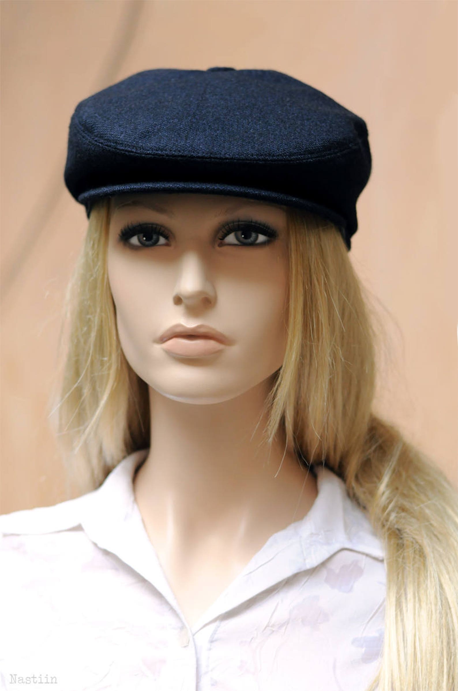 Navy Blue Wool Newsboy Hat Fathers Day Gift for Dad Navy - Etsy