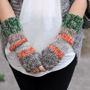 Knit Fingerless Mittens Knit Fingerless Gloves Knit Arm Warmers Knit ...