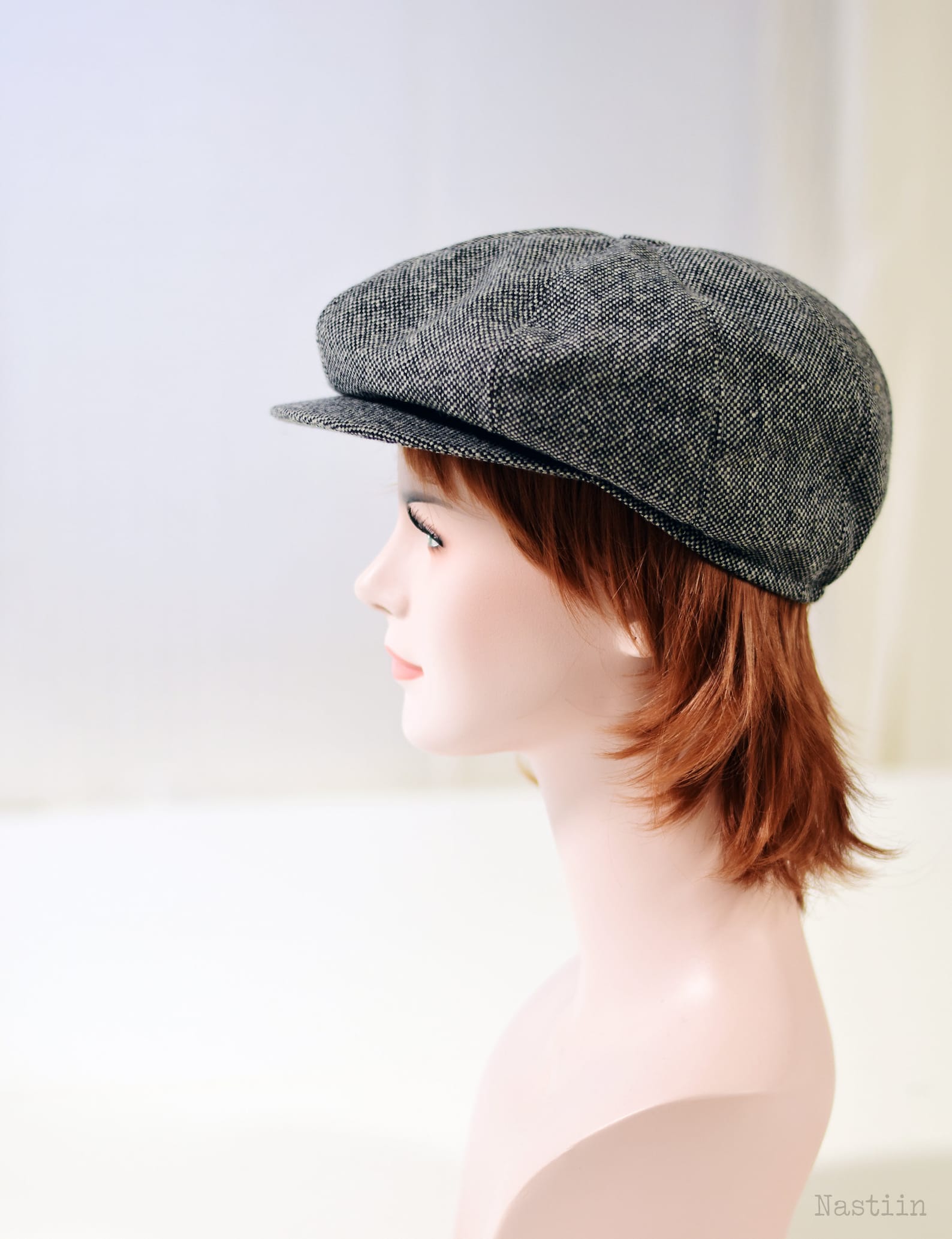 Gray Tweed Newsboy Hat Unisex Paper Boy Cap for Women and Men - Etsy