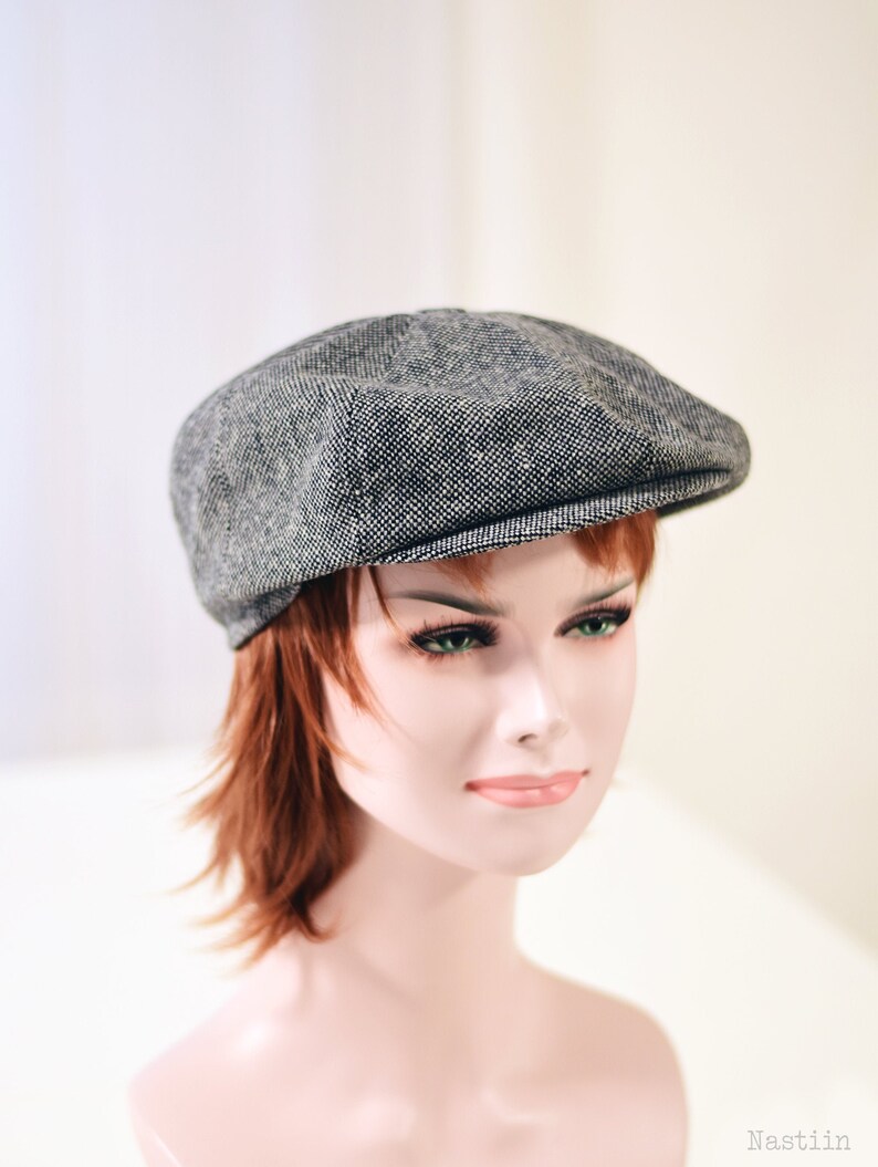 Grey Tweed Newsboy Cap Peaky Blinders Style News Paper Boy - Etsy