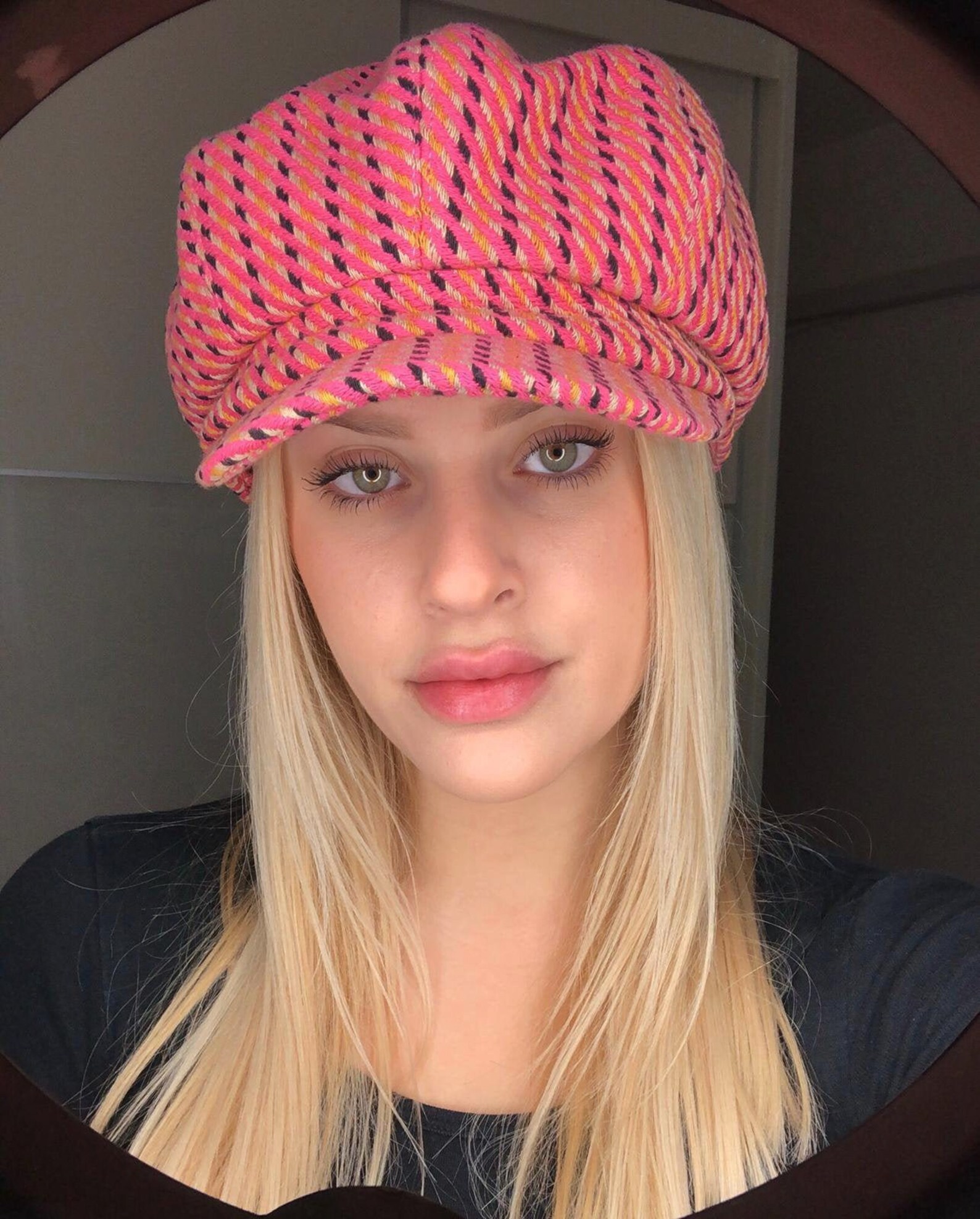 Pink Newsboy Hat for Women Girls in Bright Houndstooth Cotton | Etsy