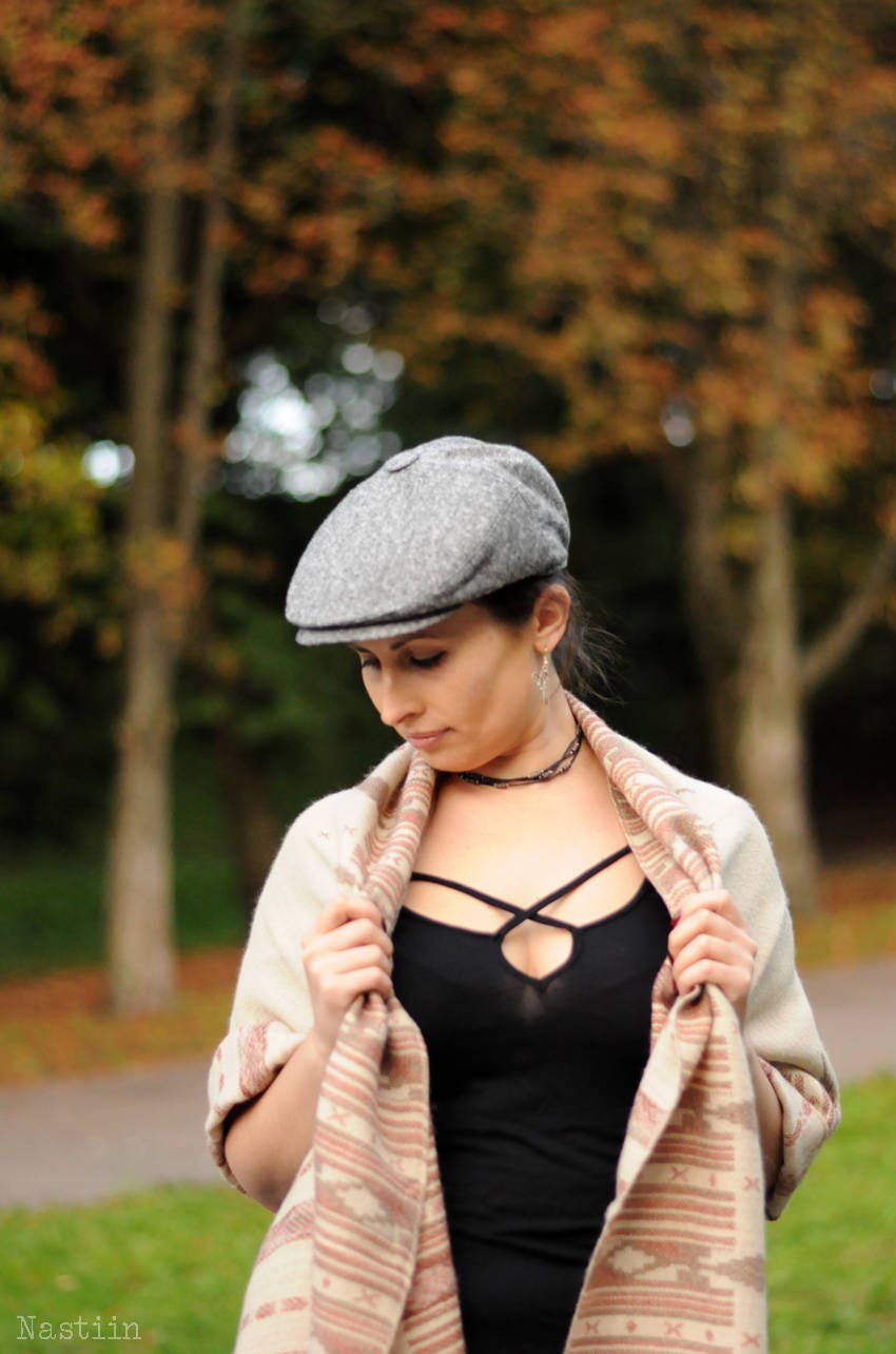 Grey Tweed Cap for Women Newsboy Hat Mens Newsboy Cap Mens | Etsy