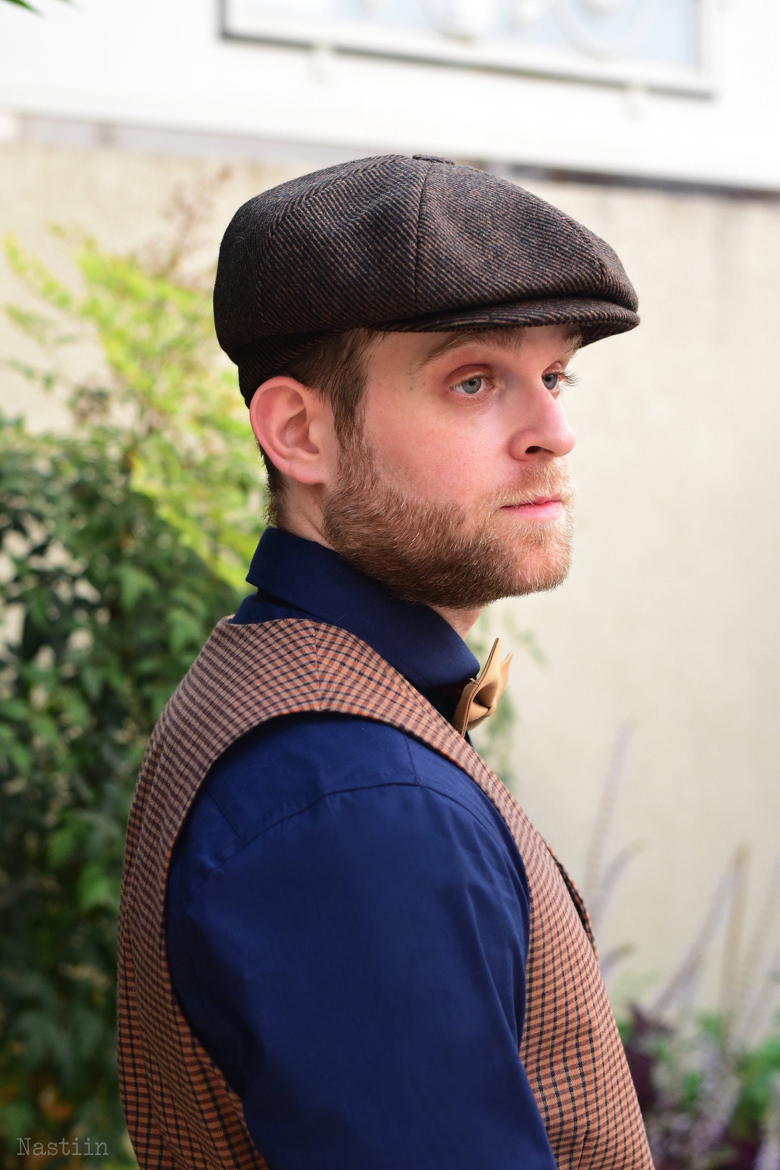 Unisex Newsboy Hat in Black and Brown Wool Winter Newsboy Cap | Etsy