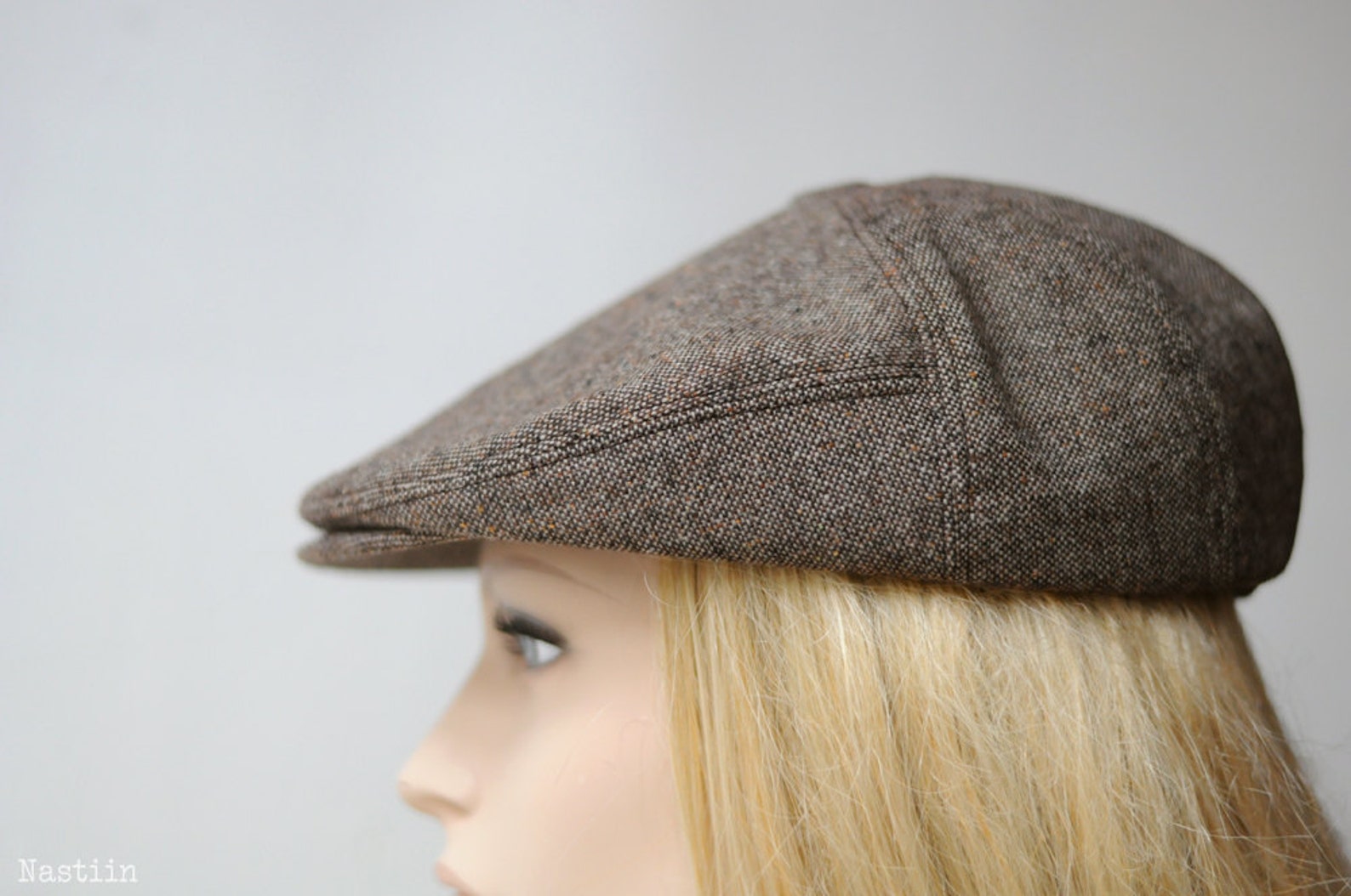 Unisex Newsboy Hat in Brown Tweed Tan Flat Cap for Women and - Etsy