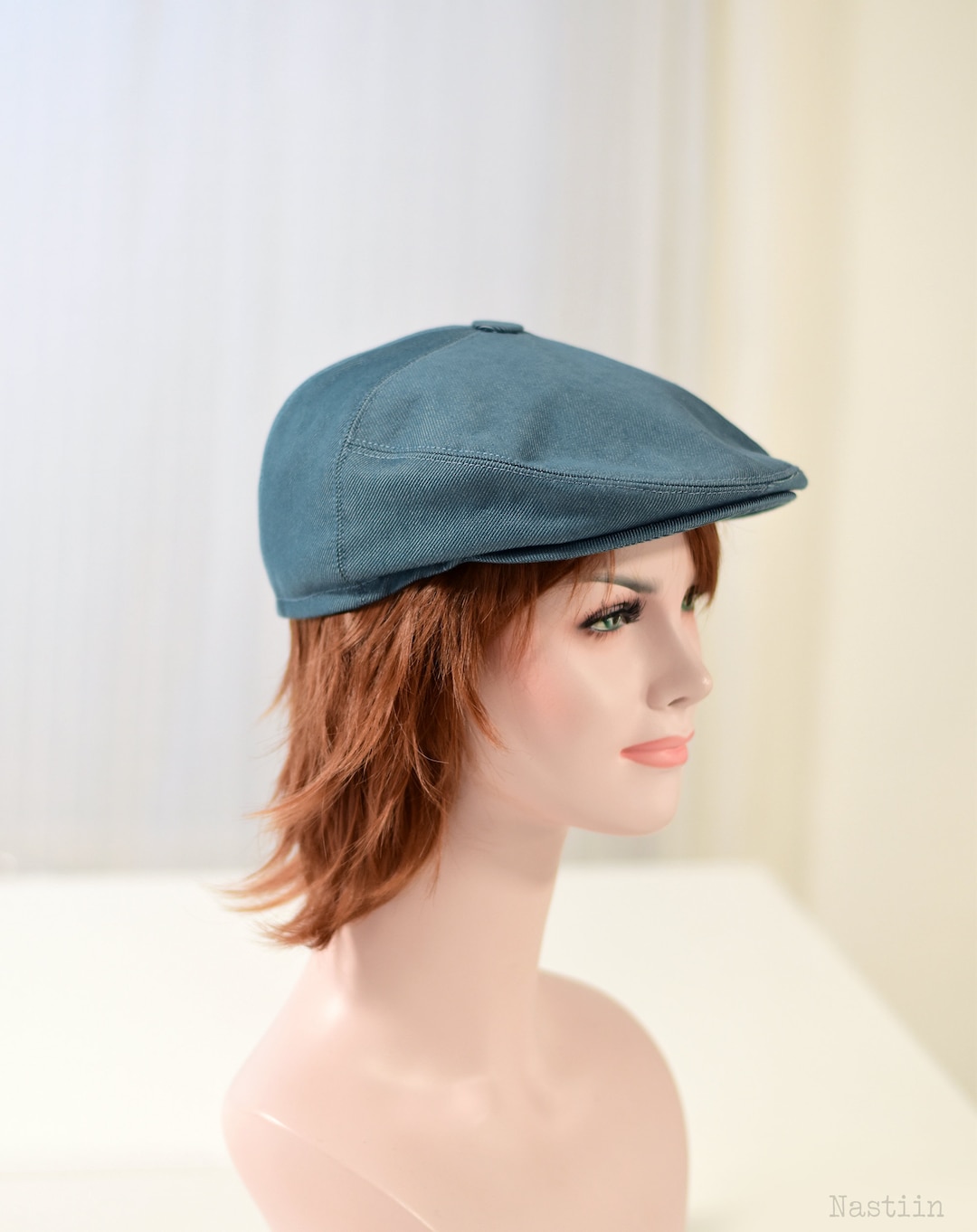 Summer Flat Cap in Teal, Ivy Cap, Summer Hat With Visor, Unisex Cotton ...
