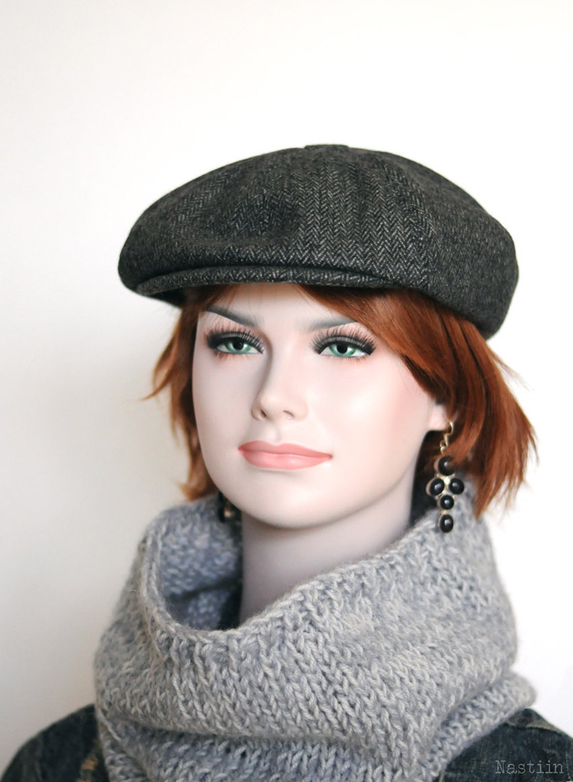 Womens newsboy hat Gray hat Girls newspaper boy hat Wool hat | Etsy