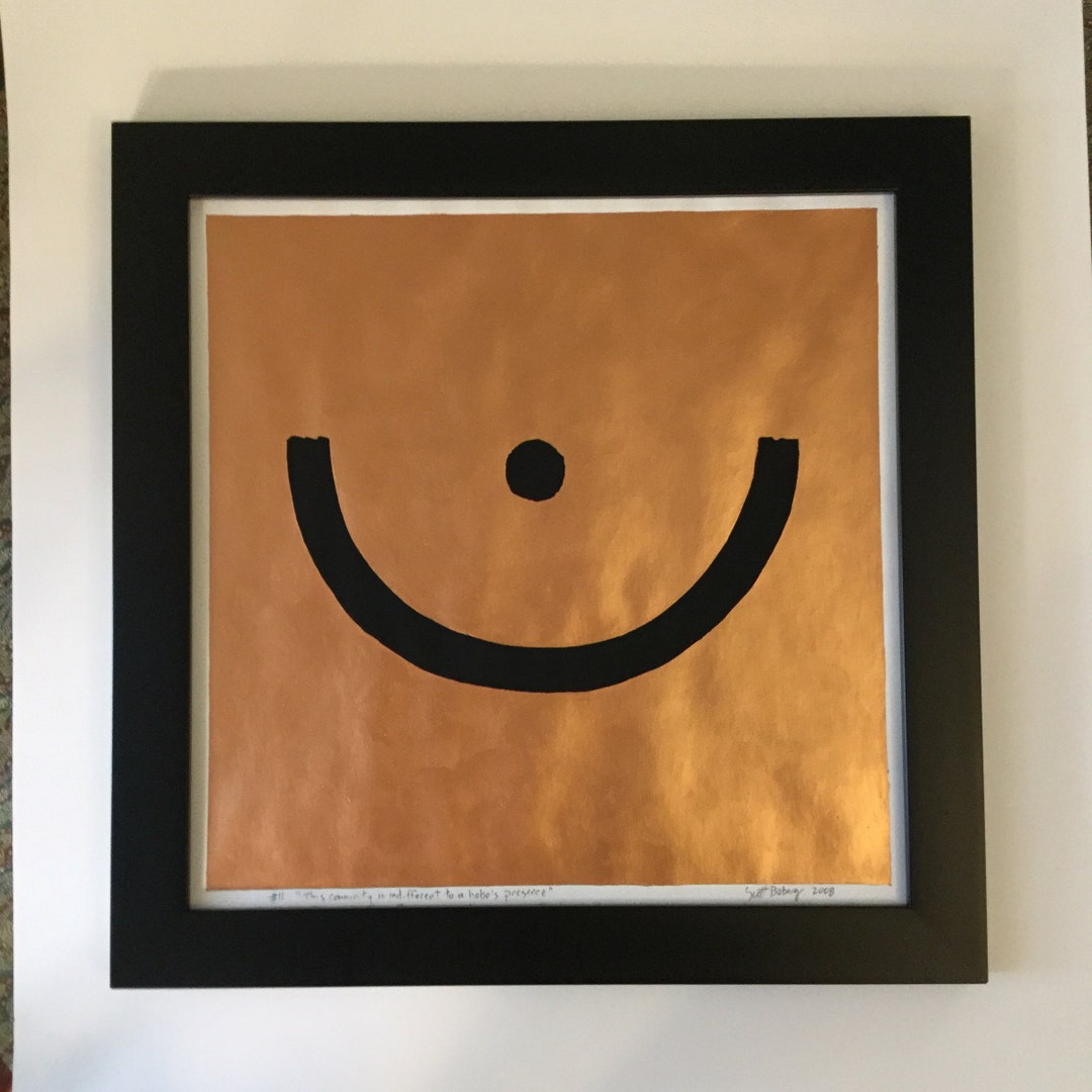 Original Framed Painting hobo Sign 11: This Community is Indifferent to ...