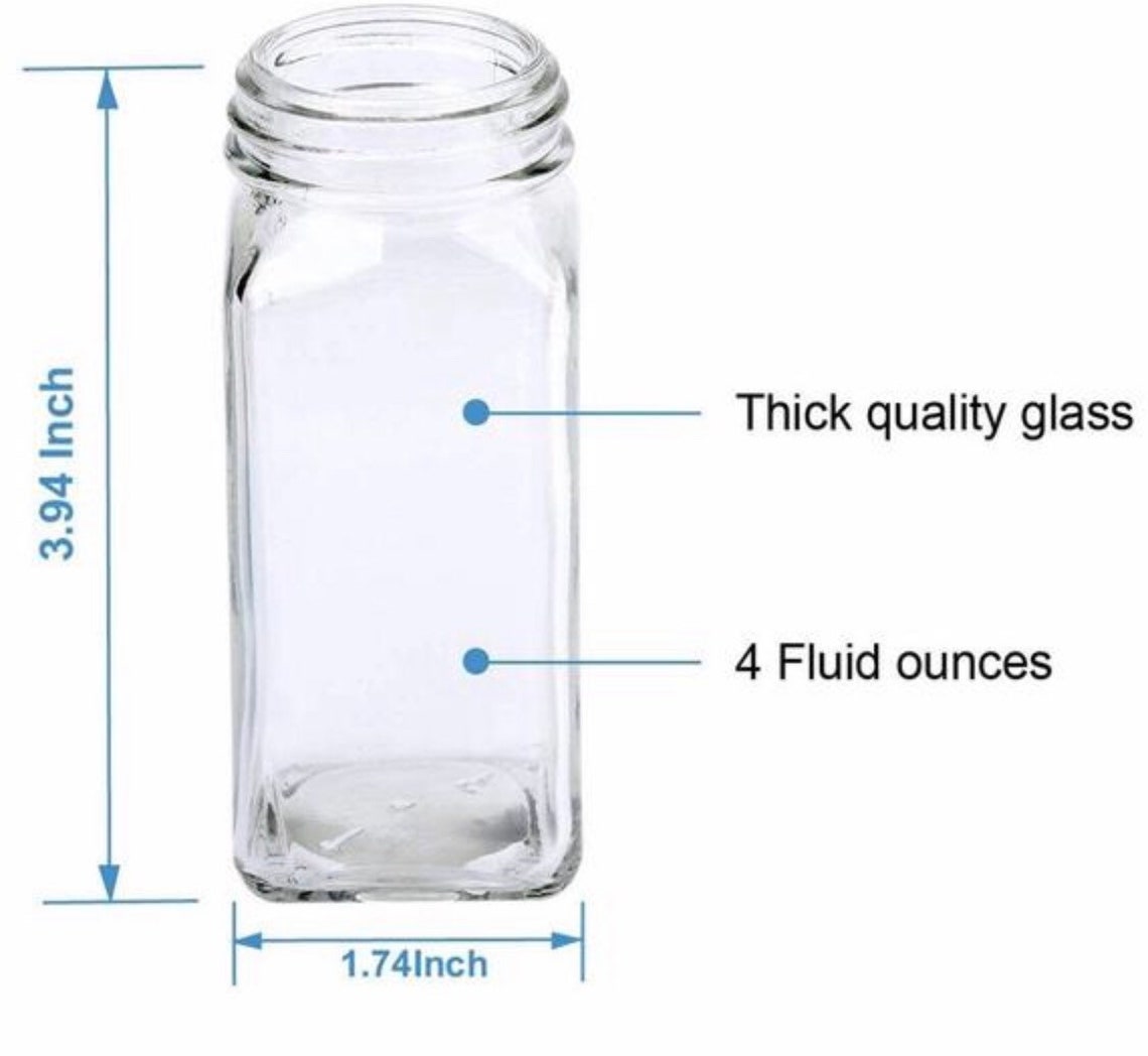 4oz SPICE JAR SET Includes 12 Jars and Black Lid Farmhouse | Etsy