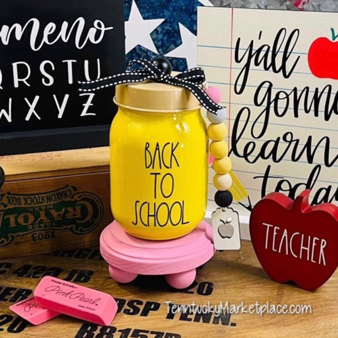 Mini Back to School Canister Classroom Tiered Tray Decor Teacher Decor ...
