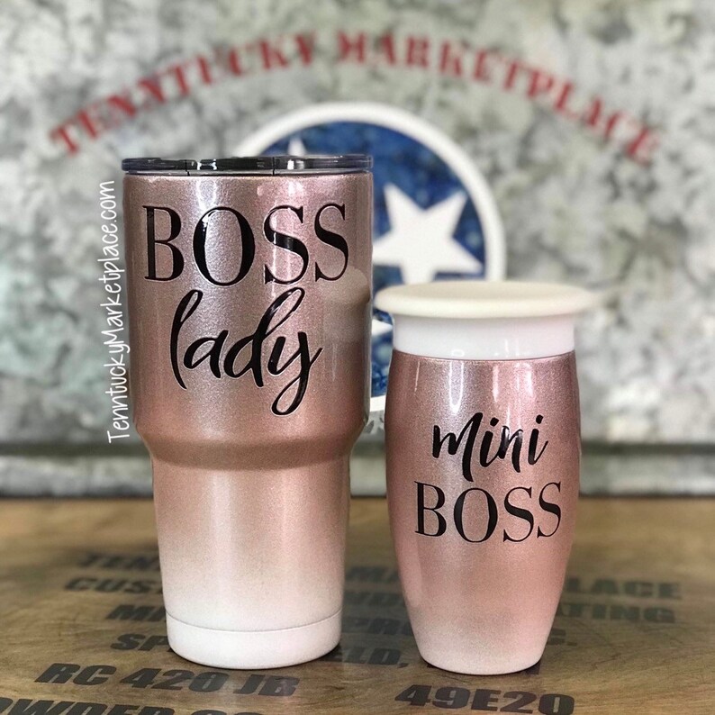 Mommy And Me Tumbler Set Ts For Mom Boss Lady Mini Boss Etsy