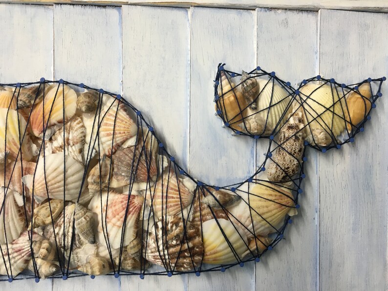 Beautiful Whale Sea Shellstring Art Etsy