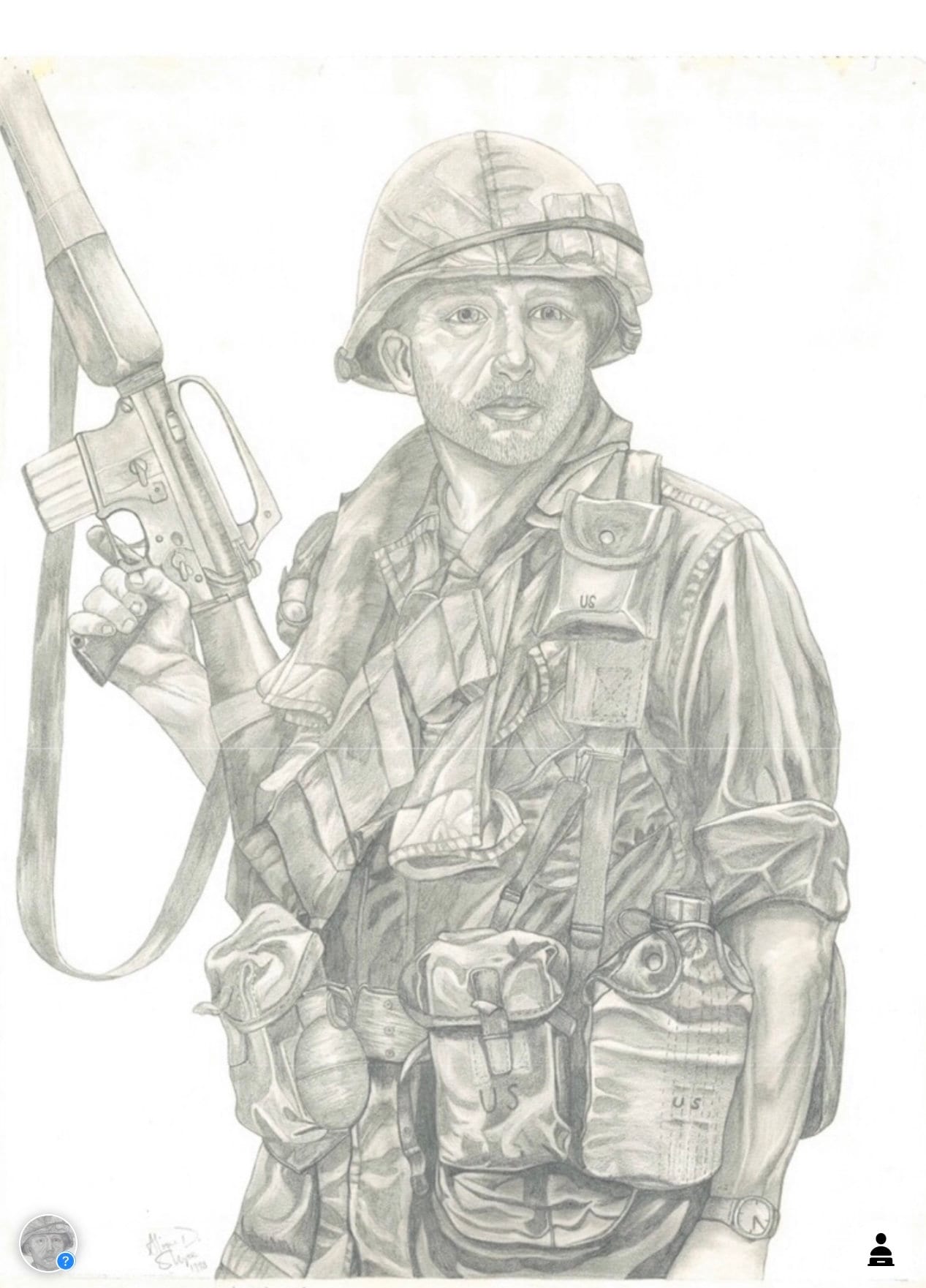 Soldier Gun Drawing