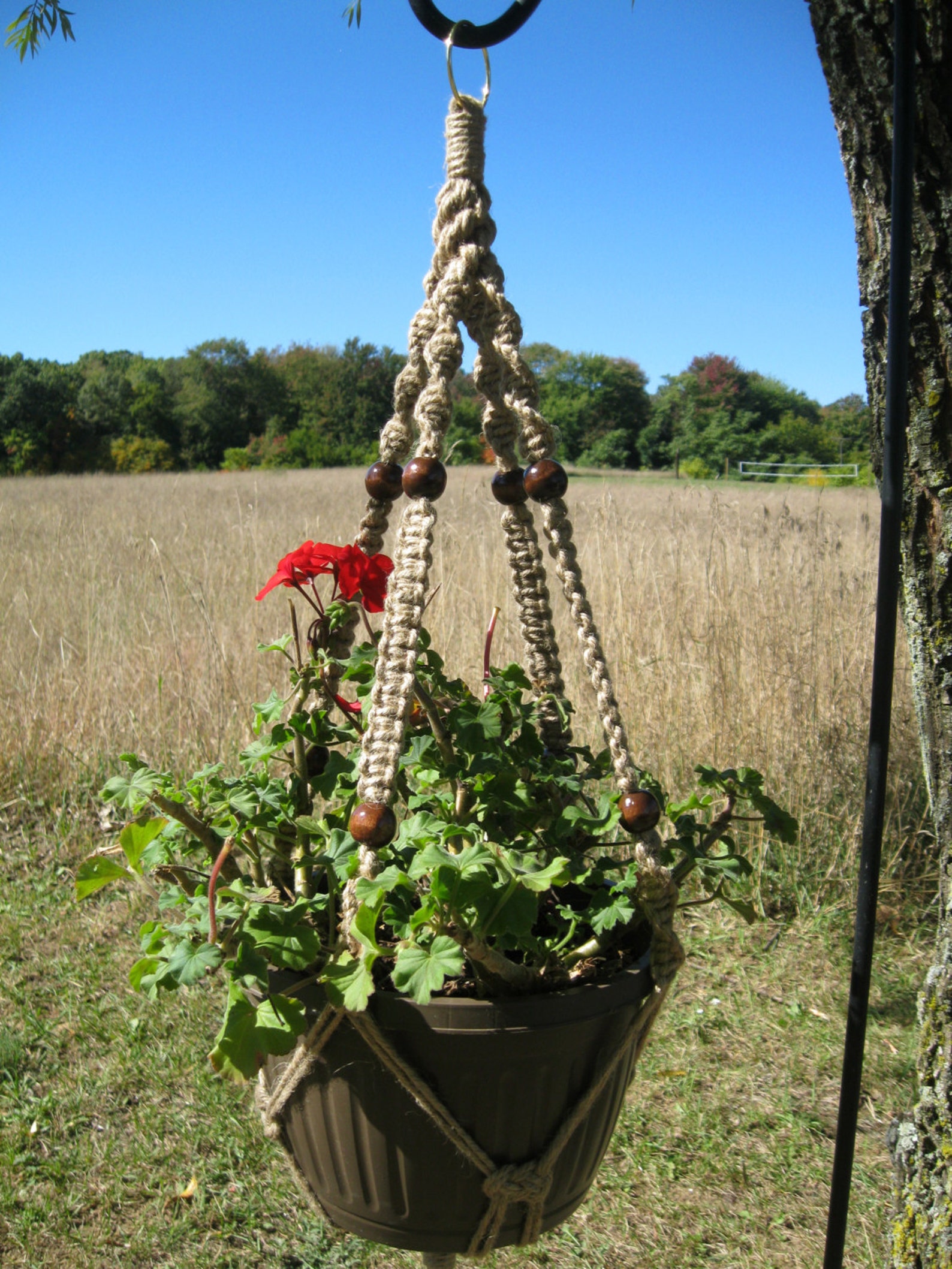 Medium naturally Knotty Macrame' Jute Plant - Etsy
