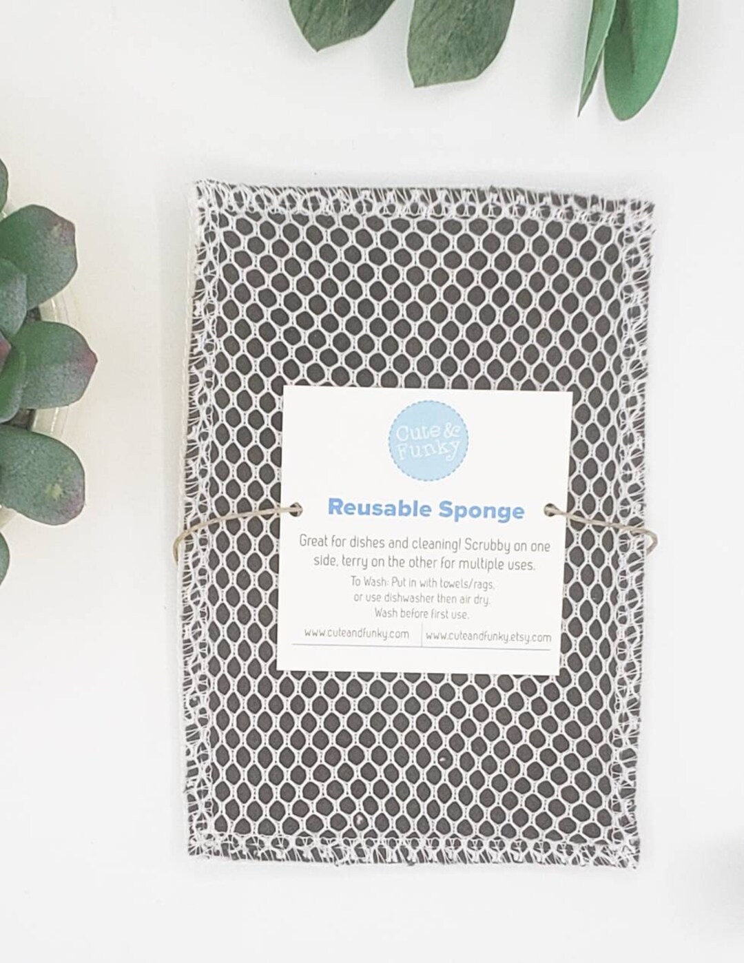 Reusable Eco Sponge, Dark Gray/grey, Zero Waste Kitchen Gift, Washable ...