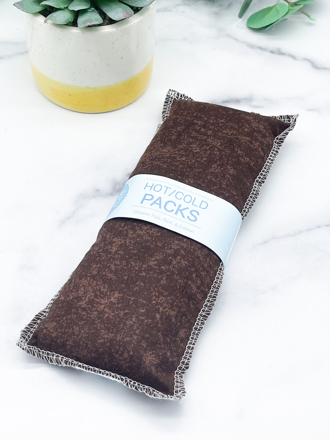 Microwaveable Hot Cold Pack With Organic Flax and Rice- Brown - Etsy
