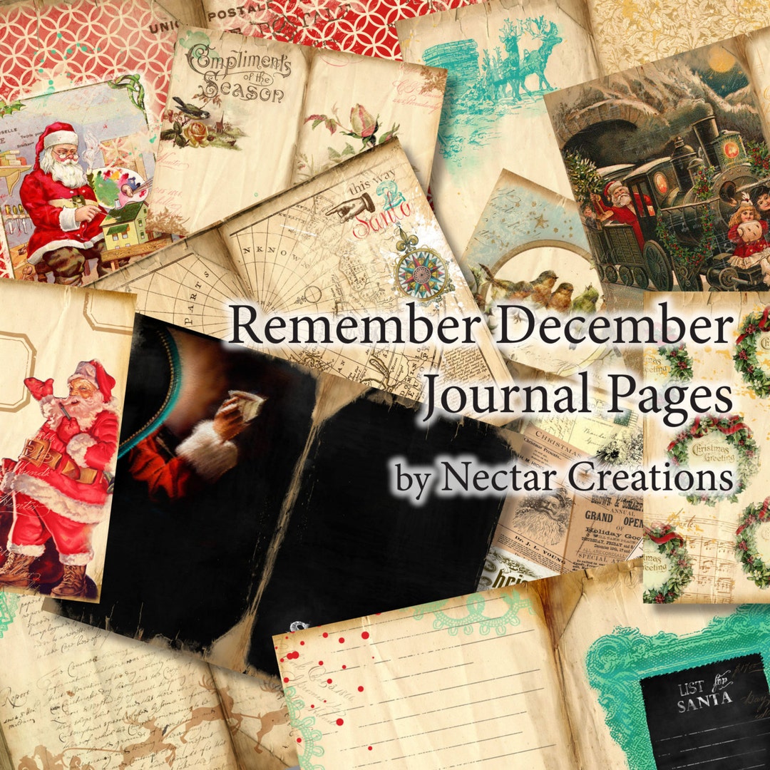 Remember December Vintage Printable Christmas Journal Pages INSTANT ...