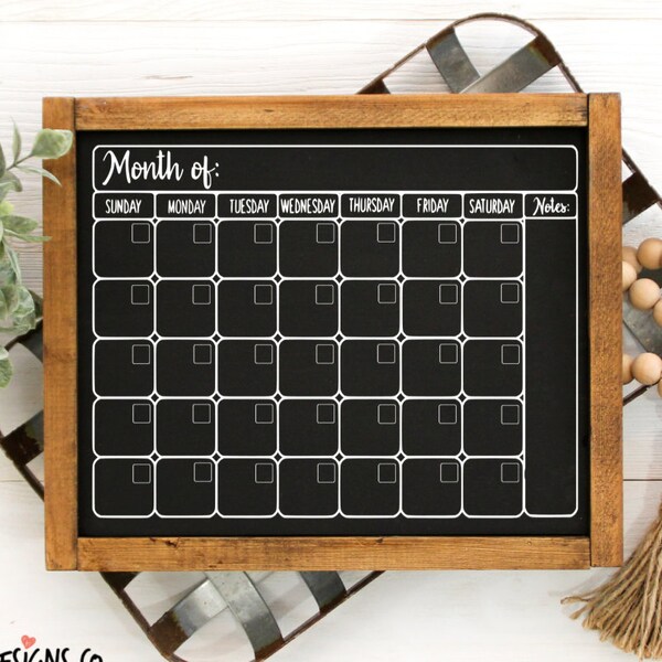 Chalkboard Calendar - Etsy