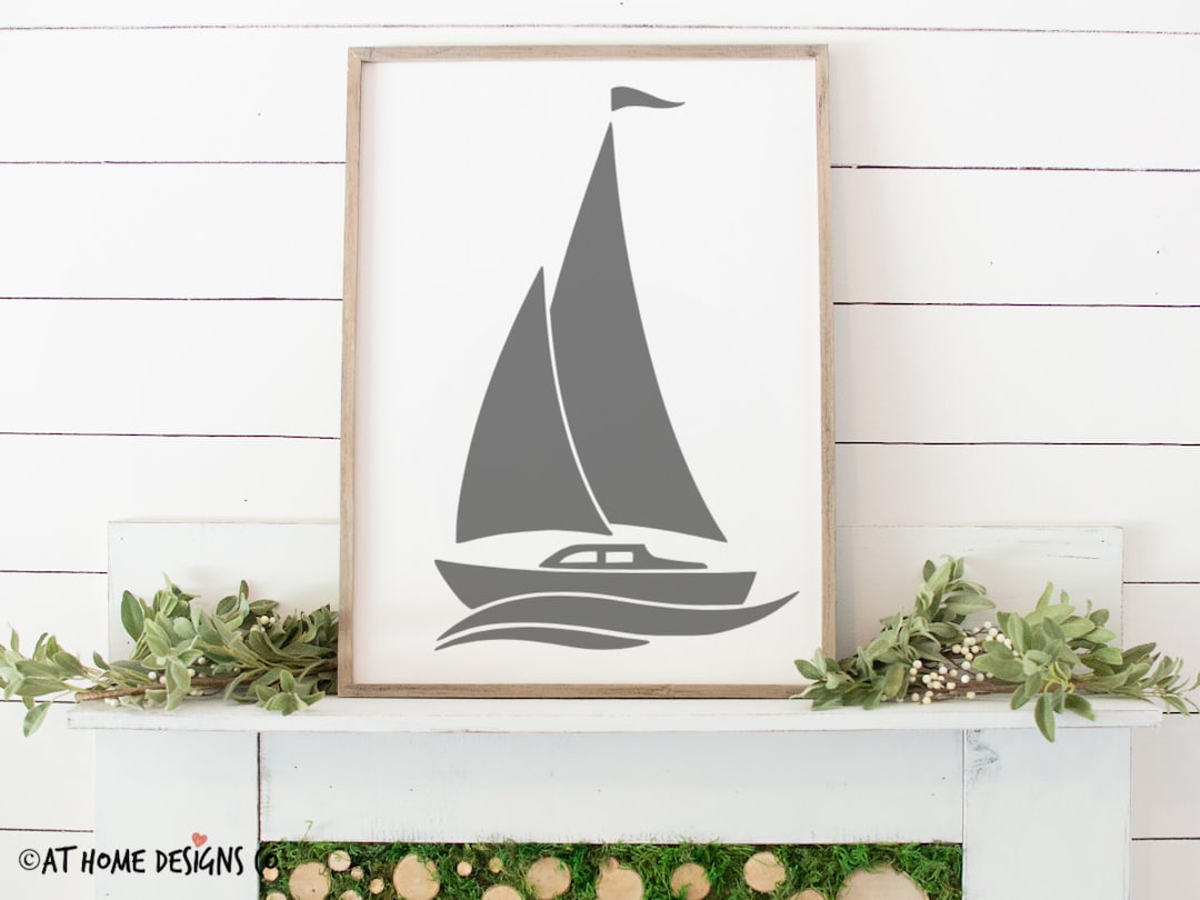Sailboat SVG / Sailboat Mantle Art / Nautical SVG / Nautical - Etsy