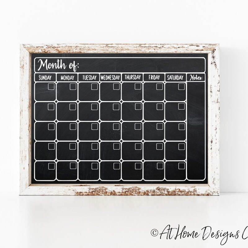Chalkboard Calendar - Etsy