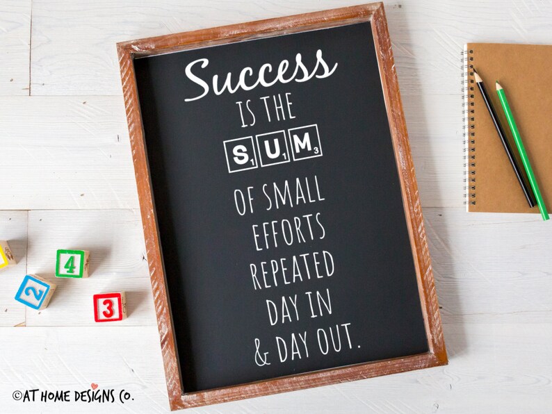 Success is the Sum of Small Efforts Repeated Day in & Day Out - Etsy