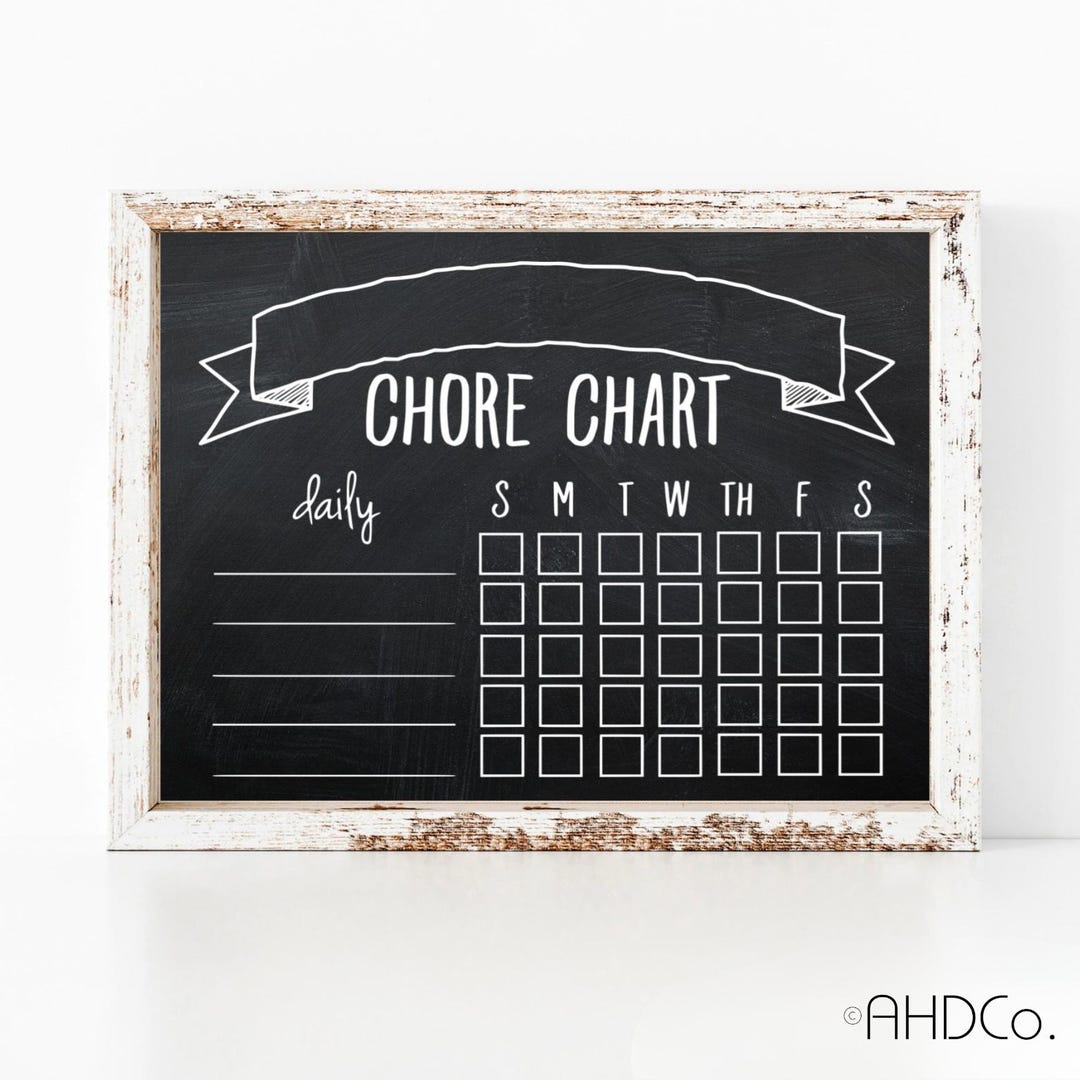 Daily Chore Chart Template SVG / Chalkboard Chore Chart / Daily Chore ...