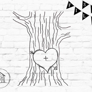 Personalized Carved Heart Tree SVG / Wedding SVG / Carved - Etsy