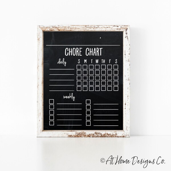 Chore Chart Chalkboard - Etsy