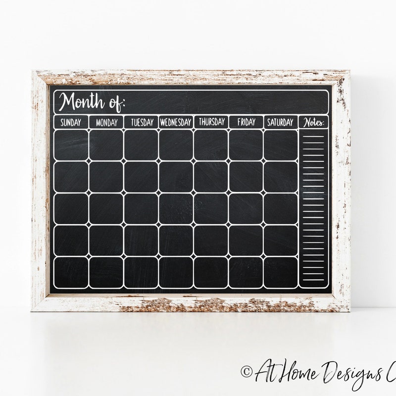 Chalkboard Calendar - Etsy