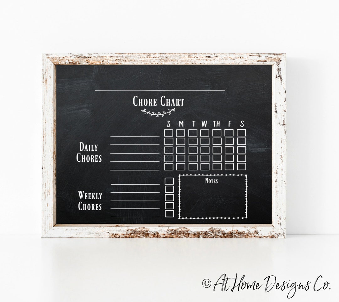 Horizontal Chalkboard Chore Chart SVG / Chalkboard Chore Chart ...