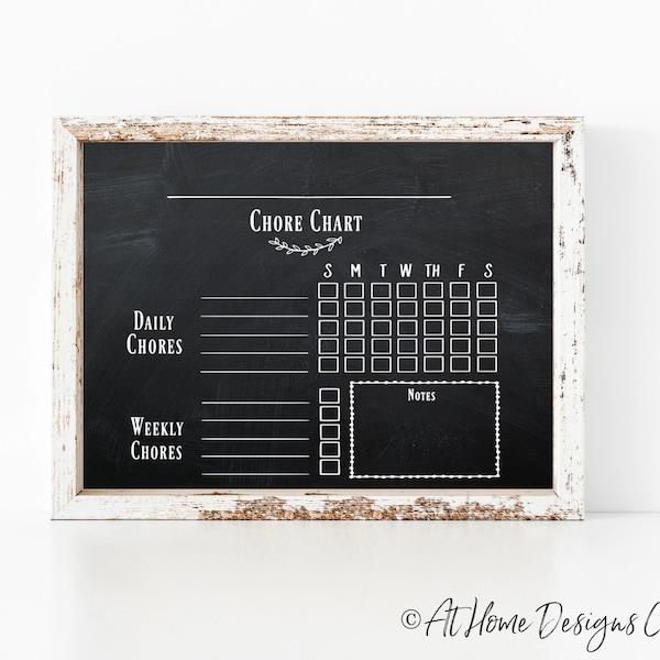 Chore Chart Chalkboard - Etsy