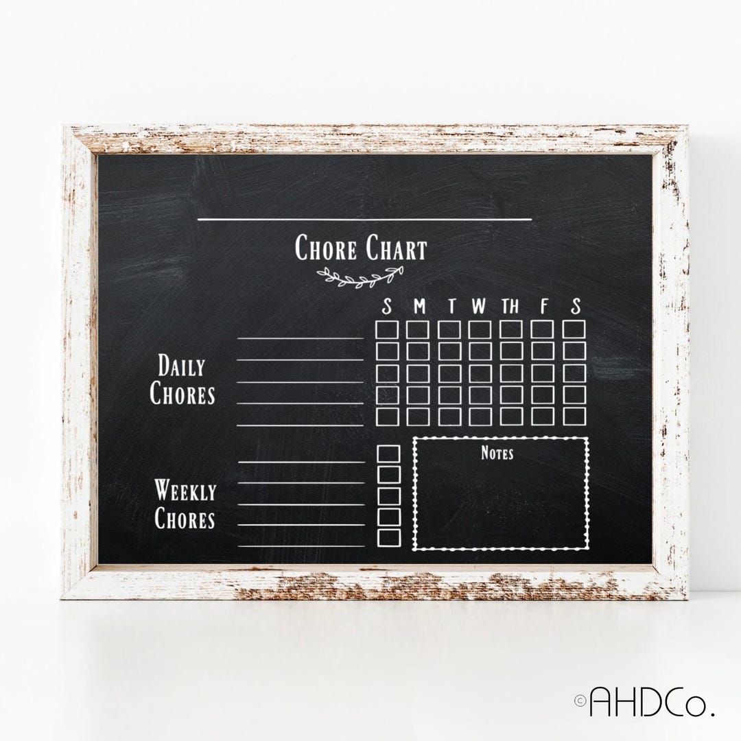 Daily and Weekly Chore Chart SVG / Chalkboard Chore Chart SVG / Chore ...